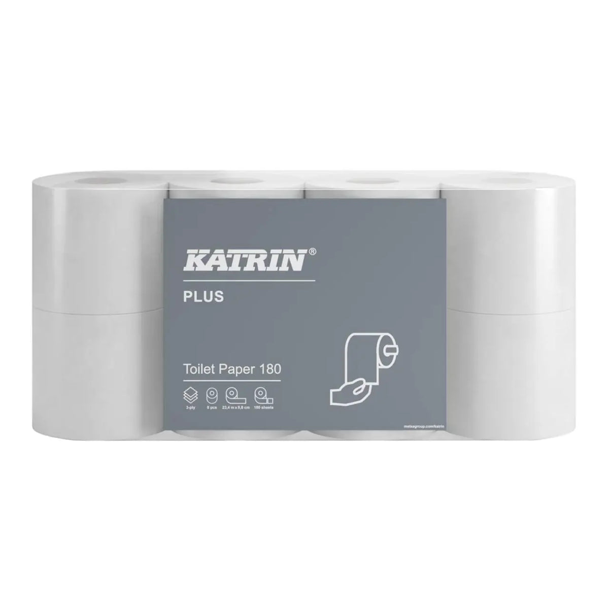 Katrin Plus Toilet Paper Roll 87709 | 3-Ply | 180 Sheets | Case of 56 ...