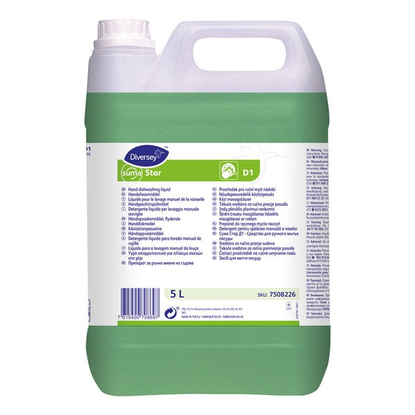 Suma Star D1 Dishwash Detergent 5L | 7508226 | Professional Machine Cl ...